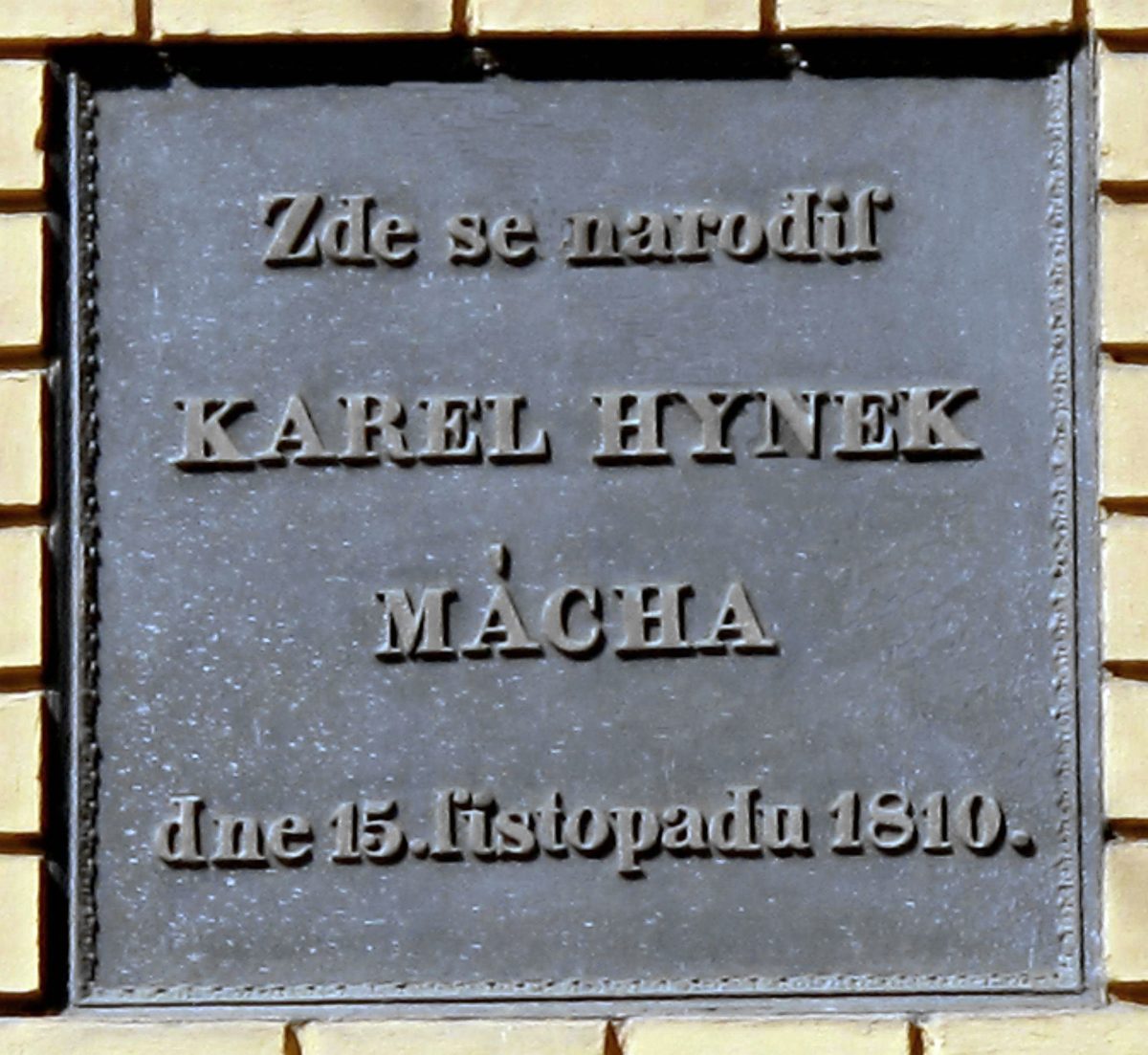 MÁCHA Karel Hynek – Na domě čp.401, Újezd 35 Praha 1 Malá Strana ...